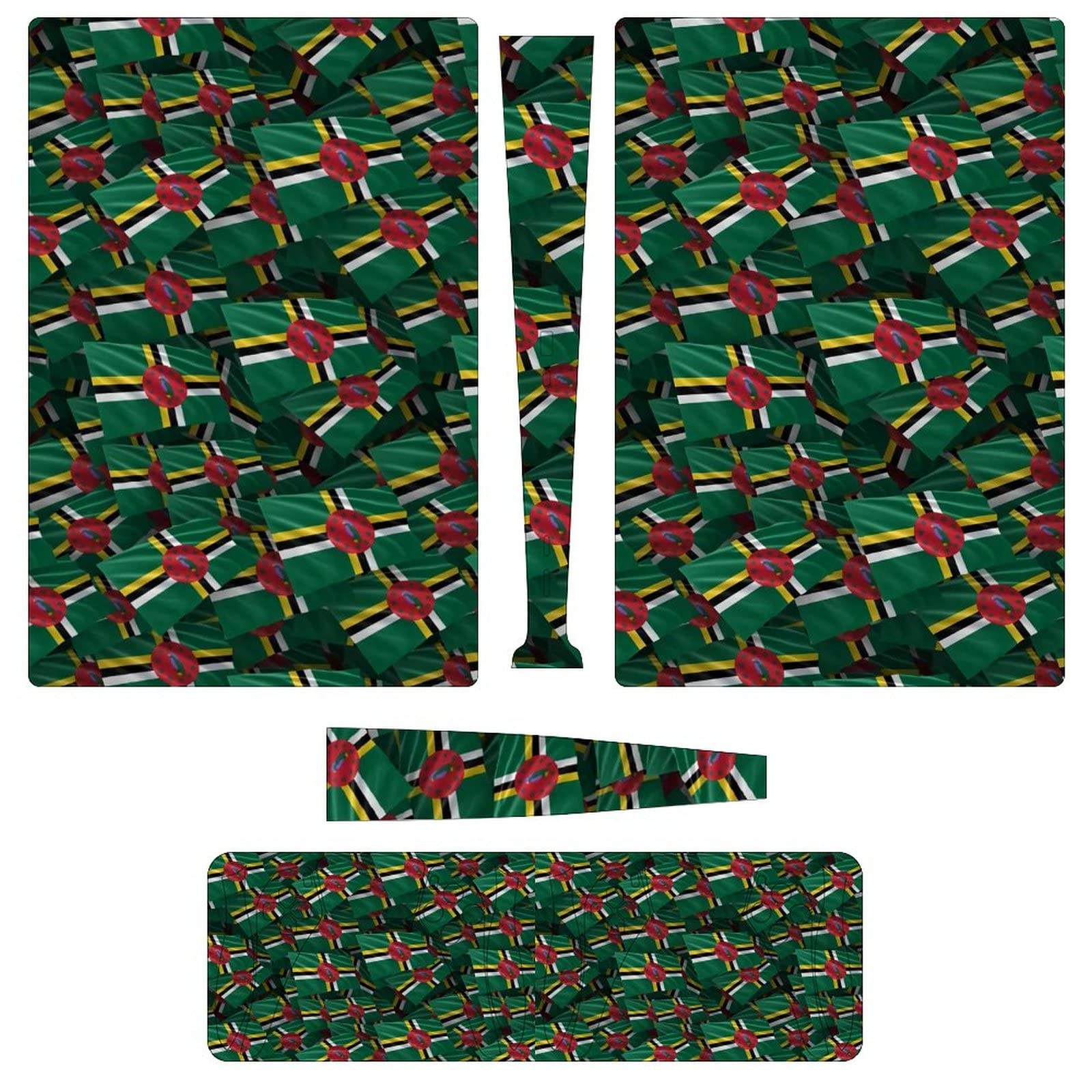 Dominica-Flag Compatible with PS5 Console and Controller Sticker Skin, Durable, Scratch-Resistant, and Bubble-Free (Digital Version)