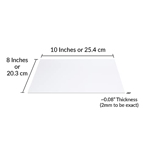 SimbaLux Acrylic Sheet Clear Cast Plexiglass 8” x 10” 0.08” Thick (2mm) Pack of 5 Transparent Plastic Plexi Glass Board with Protective Paper for Photo Frame Replacement, DIY Display Projects, Craft