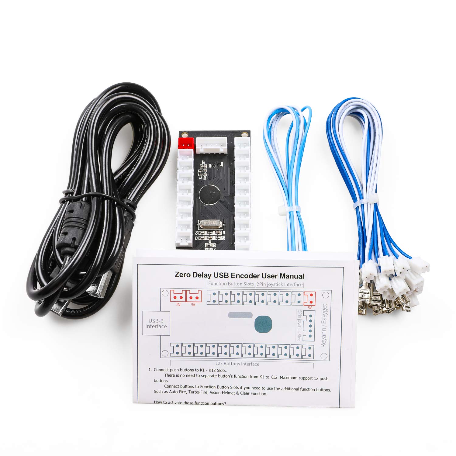 Easyget 2 Player Zero Delay Generic Game Controller USB to Joystick for MAME & Raspberry Pi 1/2/3 RetroPie DIY Projects