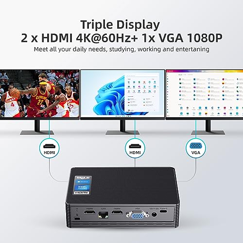 MeLE Fanless Mini PC QuieterHD3 Celeron N5105 16GB 512GB Windows 11 Pro Micro Computer Small Desktop Servers with Gigabit Ethernet WiFi 6 PXE Dual HDMI 4K Unlock BIOS on Industrial Webcast Office