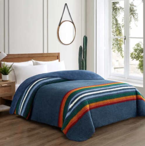 Pendleton King Grand Canyon Multi Sherpa Blanket 112 by 92 Over 10,000 Square in