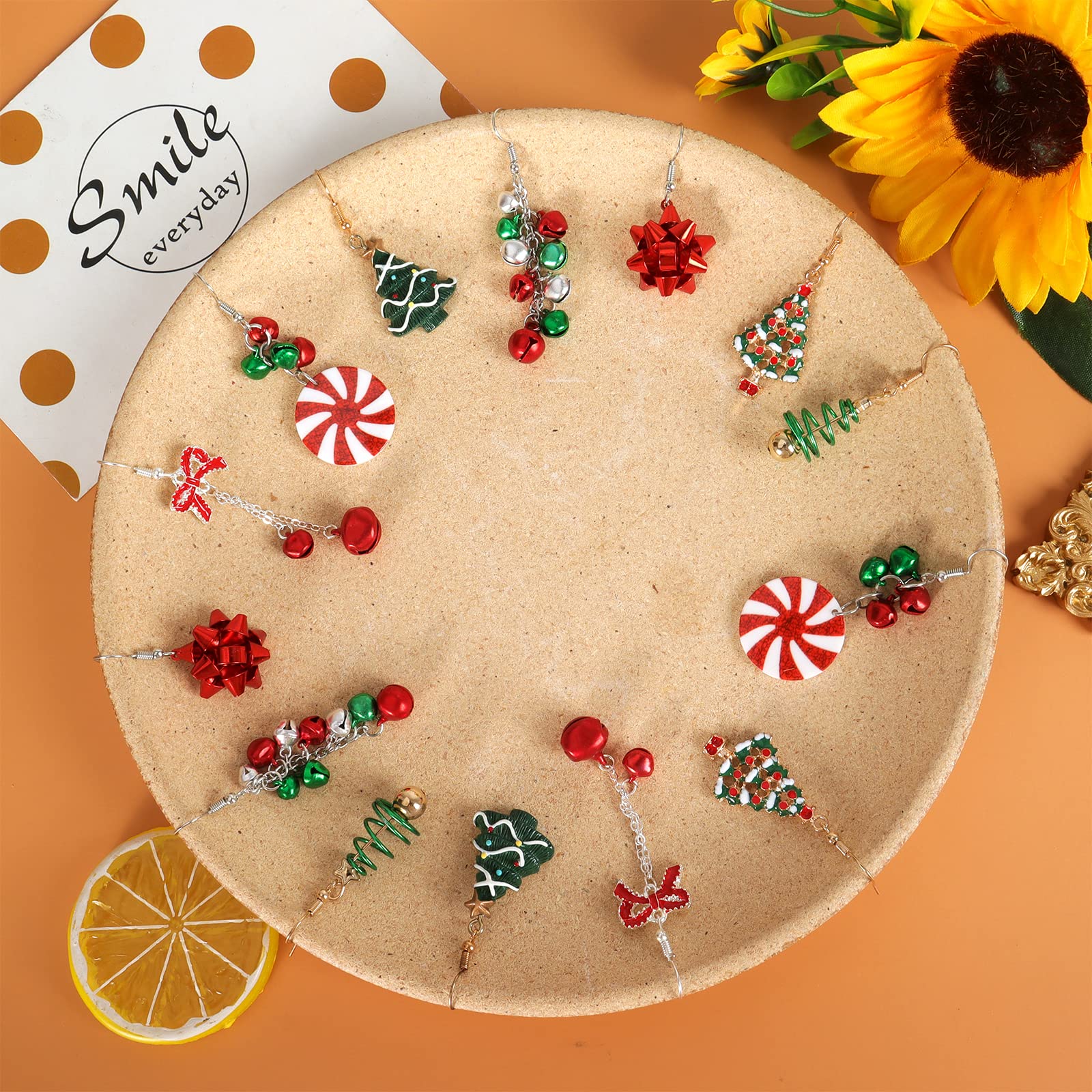 Christmas Stud Earrings Set Christmas Tree Santa Claus Candy Snowman Sonwflake Wreath Xmas Party Gift Christmas Jewelry