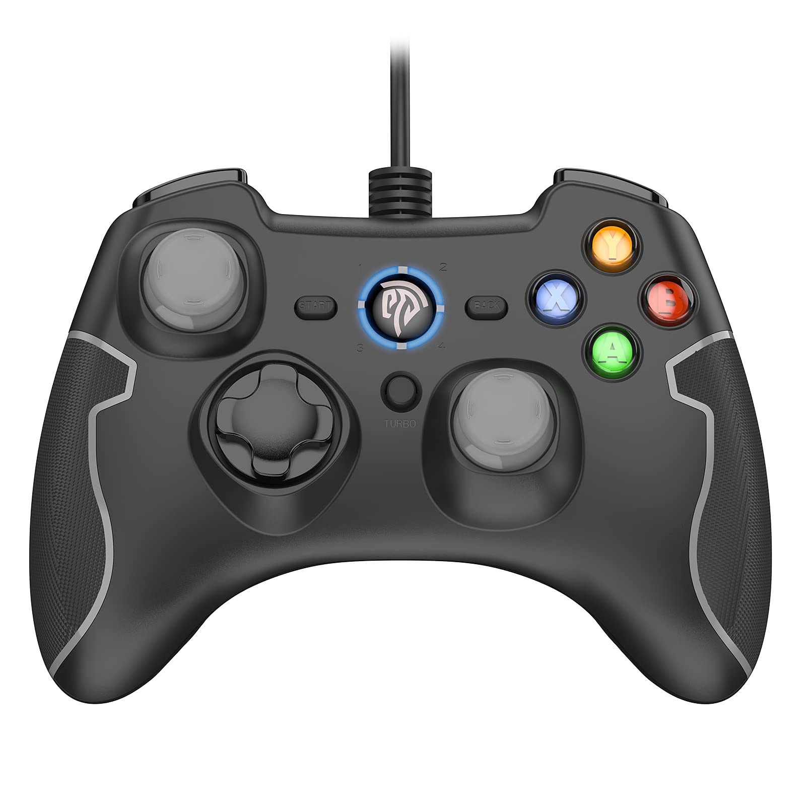 EasySMX Wired Gaming Controller, PC Game Controller Joystick with Dual-Vibration Turbo and Trigger Buttons for Windows/Steam/Android/ PS3/ TV Box