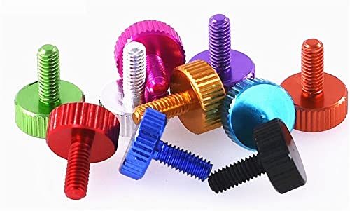 GUSTYT Screw M4x8mm Aluminum Alloy Iron Man Assembly Color Computer Case Side Panel Cover Screw Thumb Screws (Color : Portuguese Purple)