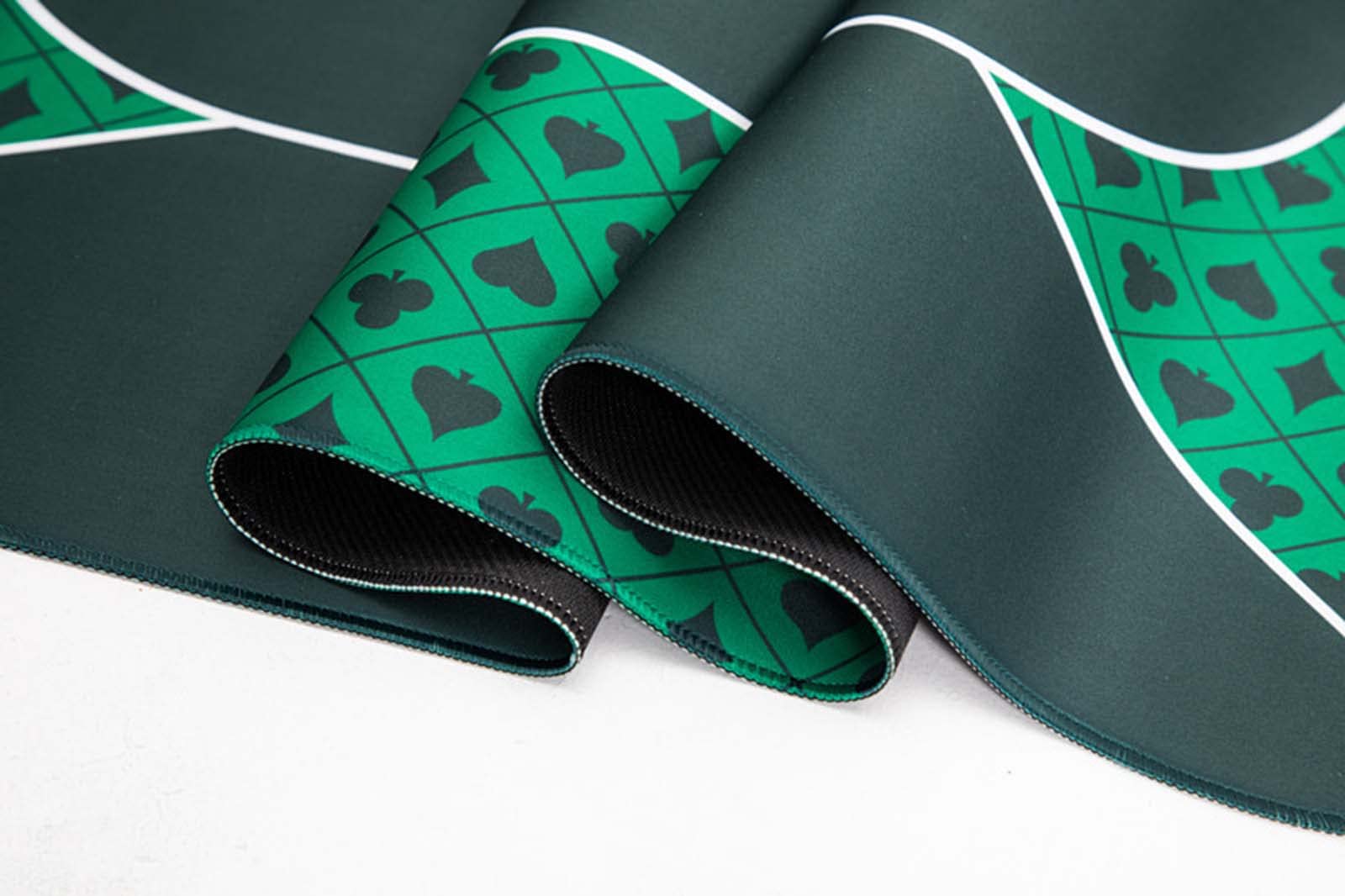 Harfirbe 47 x 24inch Professional Poker Mat, Portable Rubber Waterproof Poker Table Cover 8 Player Layout with Carry Bag for Any Table Game Like Poker Blackjack (Dark Green)