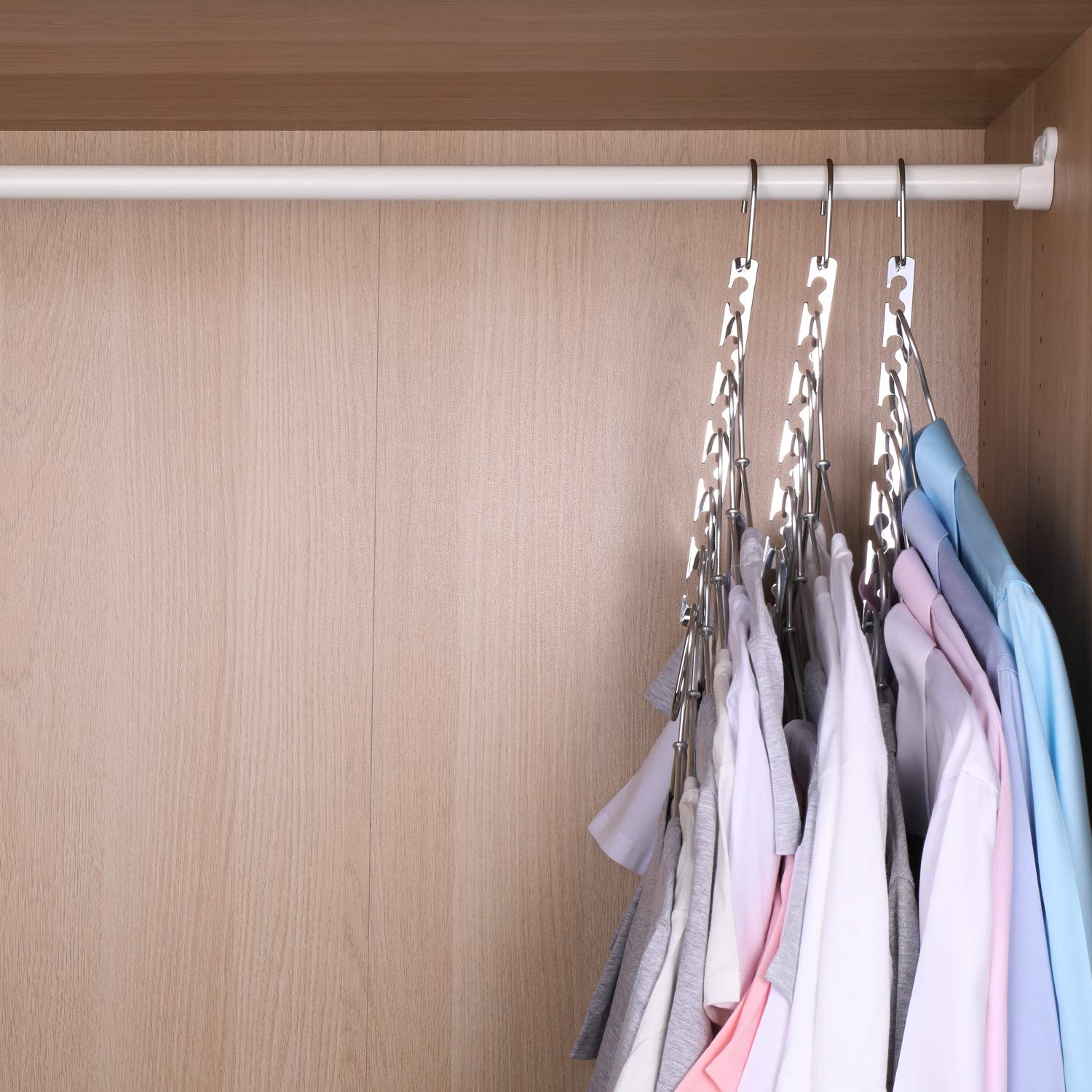 GEFTOL Space Saving Hangers Metal Hanger Magic Cascading Hanger Closet Clothes Organizer(4 Pack)