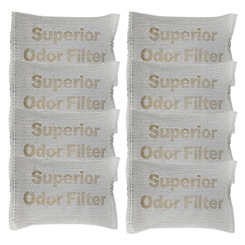 SAFILE 8Pack Activated Charcoal Odor Absorber,Refill Deodorizers Bamboo Charcoal Air Purifying Bags,Compatible with iTouchless Trash Cans 8 Gallon and Larger
