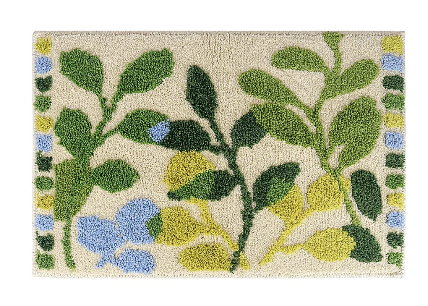 DZHOMFCOG Bathroom Rugs,Leaves Microfiber Strong Water Absorption Bath Mat Tower with Non Slip Back Inside Entryway Door Mat for Bathroom Floor Indoor Doormat Size 20 X 32 in Blue Leaves