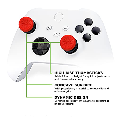 KontrolFreek FPS Freek Inferno Performance Kit for Xbox One and Xbox Series X Controller | Includes Performance Thumbsticks and Performance Grips | Red