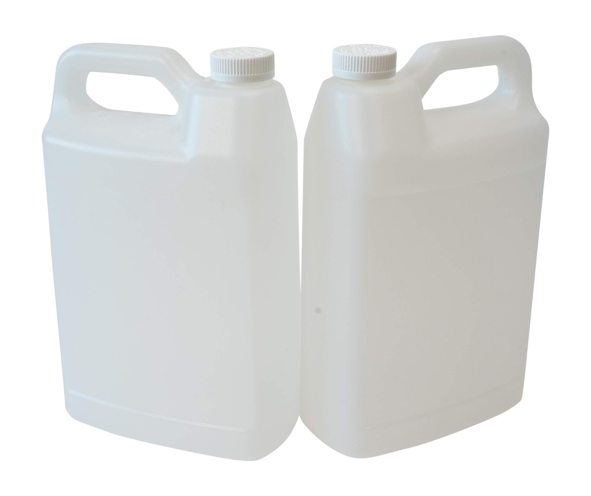 CSBD F-Style Plastic Jug with Child Resistant Lid, Storage Containers with Ergonomic Handle, HDPE Construction for Residential or Commercial Use 2-Pack (1 Gallon, Natural)
