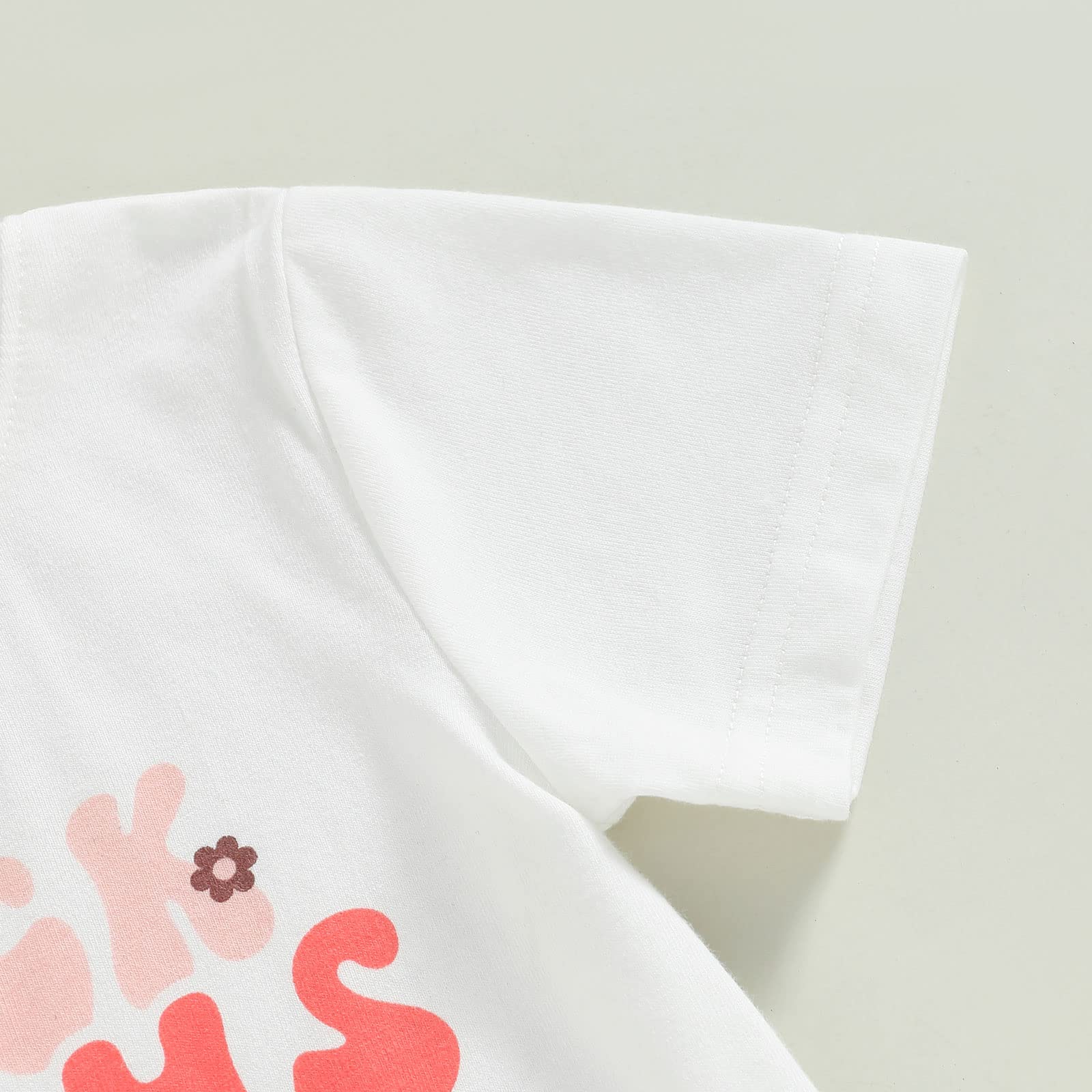 Fernvia Toddler Baby Girl Easter Outfits Short Sleeve Letter Shirts Bunny Flared Bell Bottom Pants Set Easter Clothes 6M-4T (Easter A, 6-12 Months)
