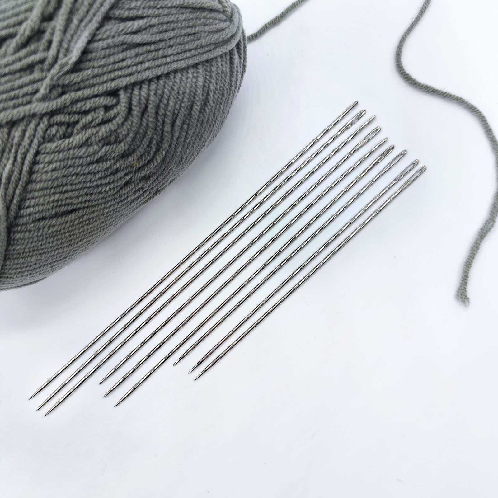 Medsuo 9pcs 4.9"/5.9"/6.9" Extra Long Darning Needles Sewing Needles Big Eye Hand Quilting Needles for Doll Making Webbing Carpet Leather Canvas Repair Stitching and Crafting Project