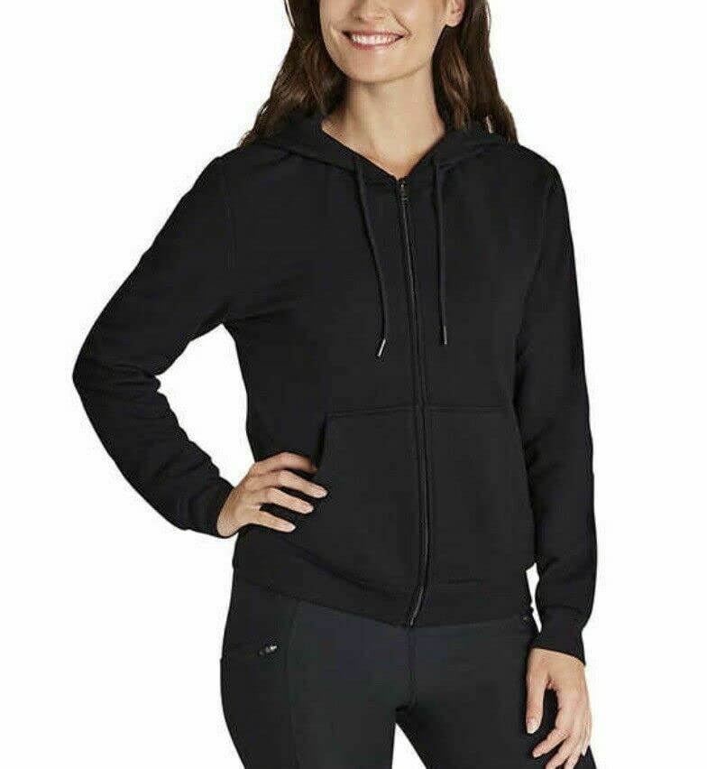 Eddie Bauer Women's Supersoft Full Zip Hoodie Jacket (Large.Black)