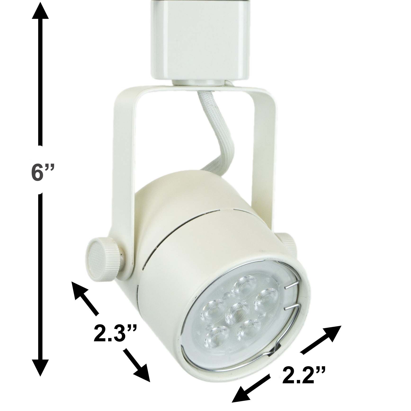Direct-Lighting H System 3000K GU10 LED Track Lighting Head White - 3000K Warm White 7.5W LED Bulb 50154L-3K-WH