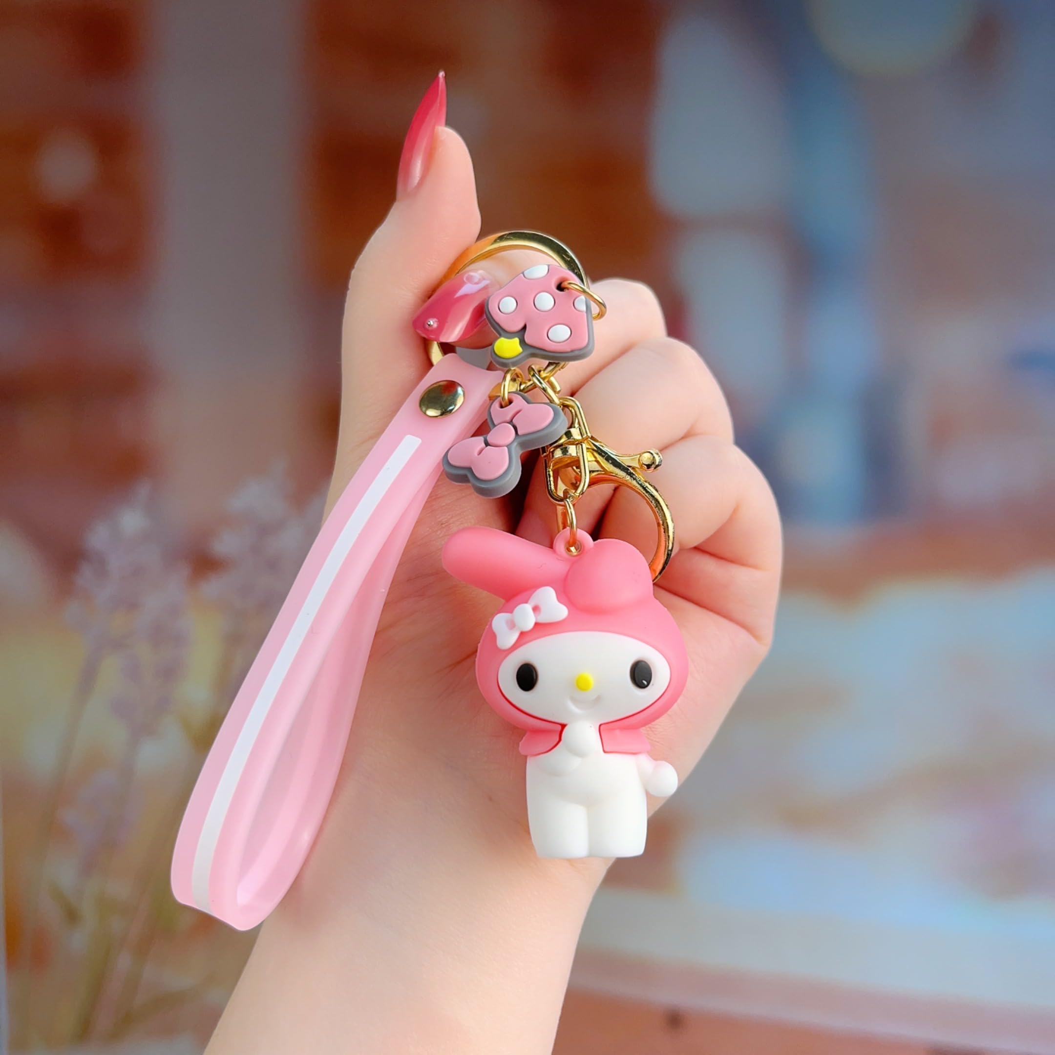 heoc cute Kawaii accessories anime keychain keyring wallet handbag car accessories cute keychain 5/7Pcs (Multicolor 7P)