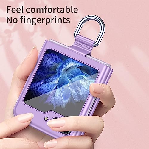 YJZSKRXFAK Case for Samsung Galaxy Z Flip5 5G 2023, Ultra Thin Slim Fit Smooth Cover Protective Case with Ring Holder Cover Case for Galaxy Z Flip 5-Royal Blue