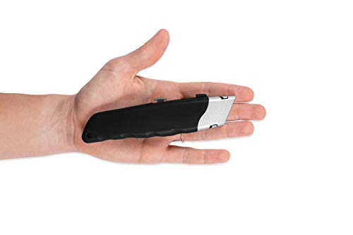 Internet's Best Premium Utility Knife - Set of 20 - Retractable Razor Knife Set – 5 Extra Blade Refills - Box Cutter Locking Razor Knife – Rubber Grip - Black