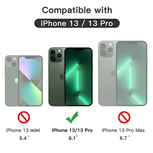 JETech Full Coverage Screen Protector for iPhone 13/13 Pro 6.1-Inch, Black Edge Tempered Glass Film with Easy Installation Tool, Case-Friendly, HD Clear, 3-Pack