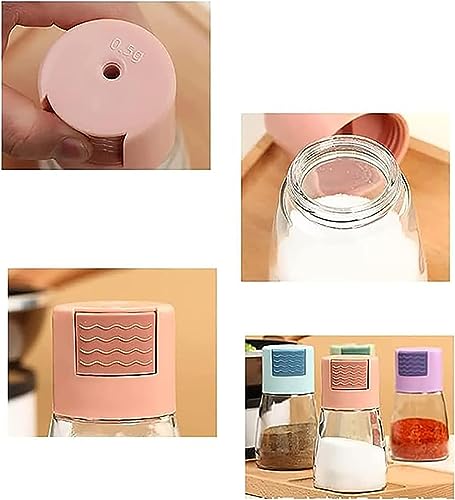 Salt and Pepper Shakers Precise Quantitative Push Type, metering Seasoning Dispenser, metered Salt Dispenser, 0.5g Salt Dispenser, Moisture Proof Salt and Pepper Shakers (1pcs*light green)