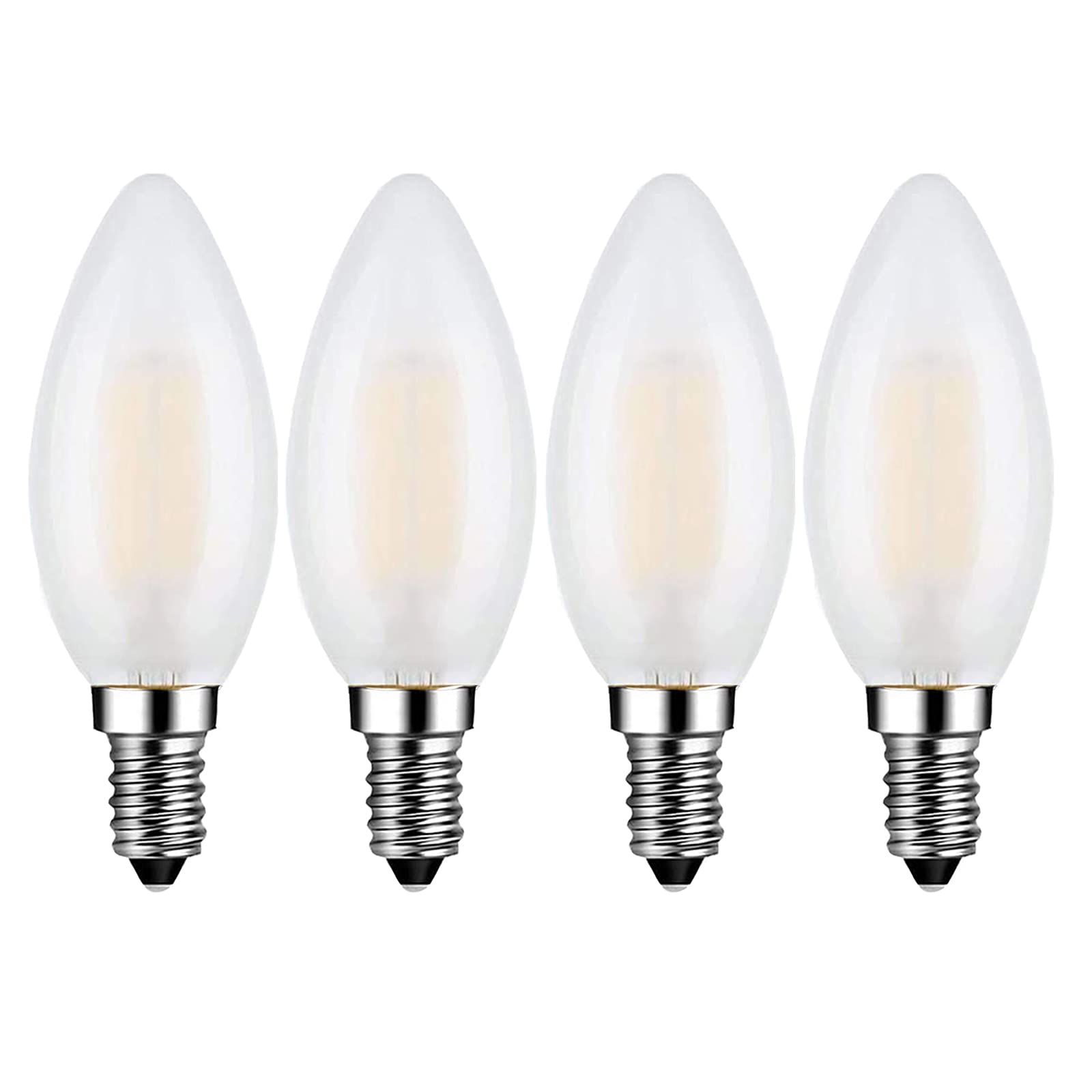 E14 LED Candelabra Bulb 40W Equivalent 4W Dimmable LED Candle Light Bulbs, 3000K Soft White 400 Lumen E14 Frosted Glass Decorative Bulb, 4 Pack