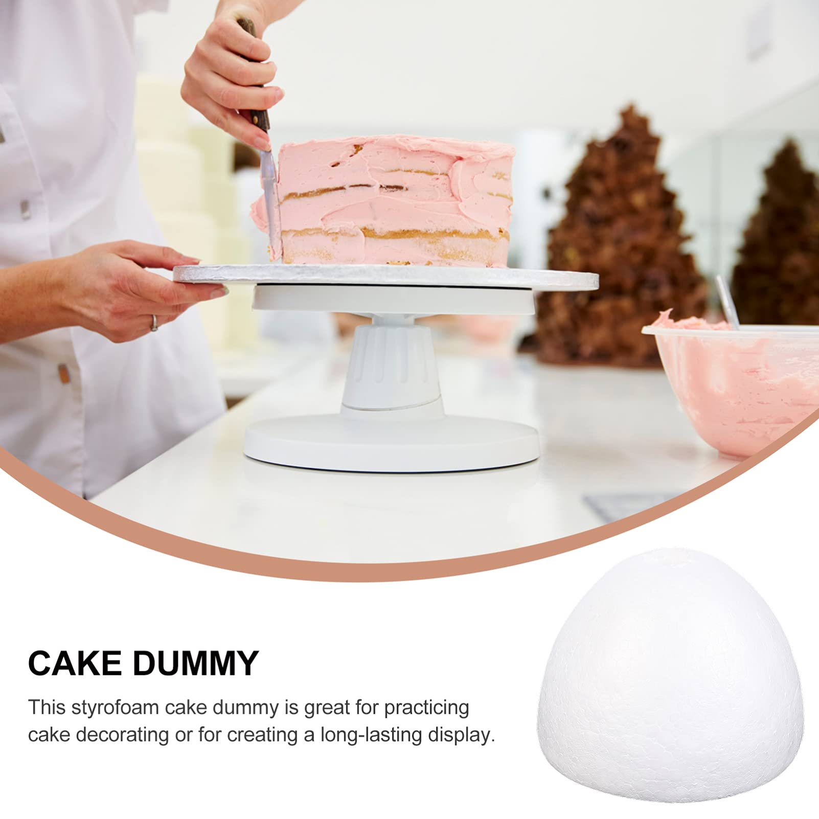 DOITOOL 1pc Cake Model Wedding Decor Photo Ornament Round Cake Pans Sweat Suit Bling Decor Plastic Cake Plates Chiffon Dresses Sports Decor Statuette 3D Doll White