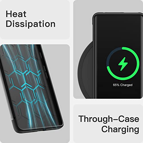 JETech Slim Fit Case for Google Pixel 7 Pro, Thin Phone Cover Matte Finish with Shock-Absorption and Carbon Fiber Design (Black)