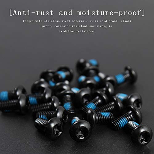 Disc Brake Screw - M5*12 Mountain Bike Disc Brake Fixing Screw with T25 Z-Wrench (Pack of 6), Black, M5*12