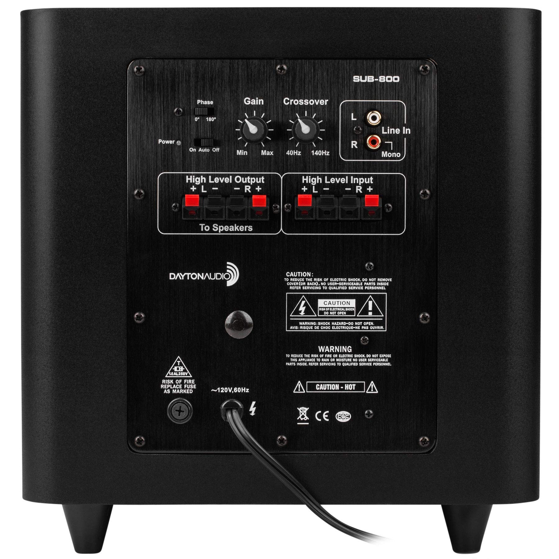 Dayton Audio SUB-800 8" 80 Watt Powered Subwoofer