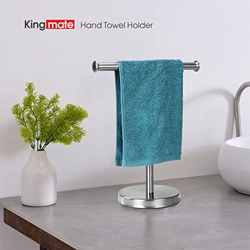 Kingmate Hand Towel Holder Stand, Towel Rack with Stainless Steel Base, Rust-Proof Jewelry Stand (Brushed Nickel)