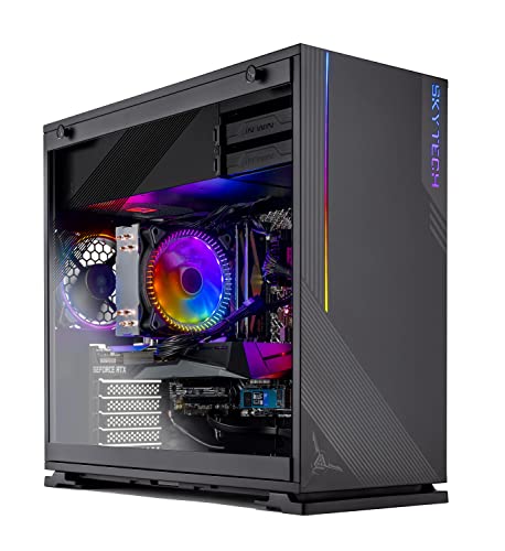 Skytech Azure Gaming PC Desktop - AMD Ryzen 5 5600X 3.8GHz, RTX 3070 8GB, 16GB 3200, 1TB NVME SSD, 650W Gold PSU, Windows 10 Home 64-bit, Black