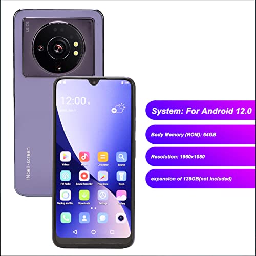Heayzoki 6.3in Smartphone WiFi for Android 12.0 4GB RAM 64GB ROM MT6889 Octa Core 7000 Mah 8MP Front 16MP Rear Camera(US)