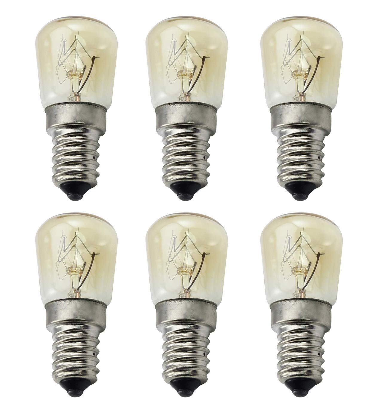 CTKcom 25W T25 E14 Base Oven Light Bulbs(6 Pack)- T25 E14 Microwave Light Bulbs 120V Heat Resistant Bulbs 300'C,Warm White Incandescent Light Bulb 360° Beam Angle,110-130V,6 Pcs