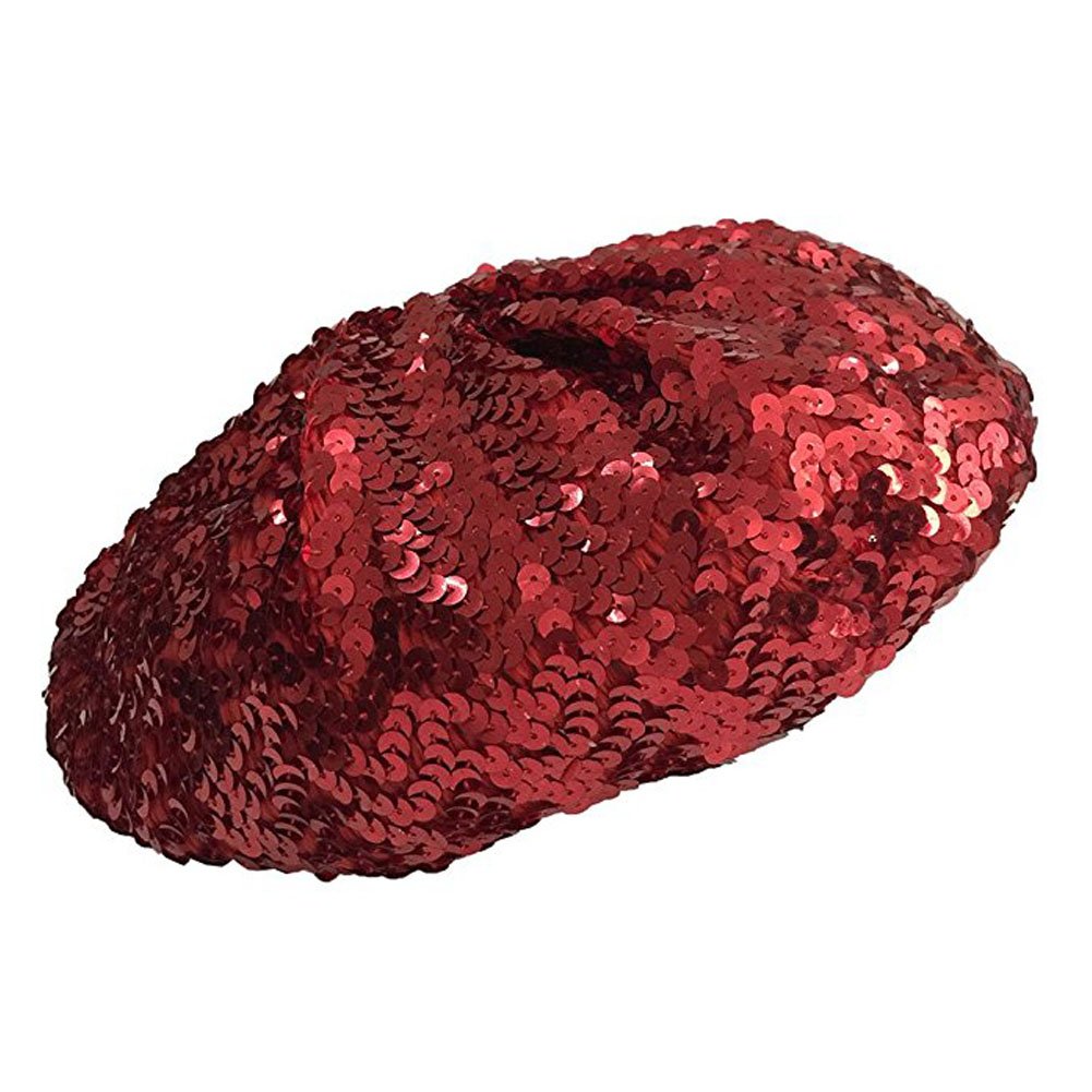 CHUANGLI Sparkly Sequins Beret Hat Glitter Mermaid Cap for Dancing Party Fancy Dress Black
