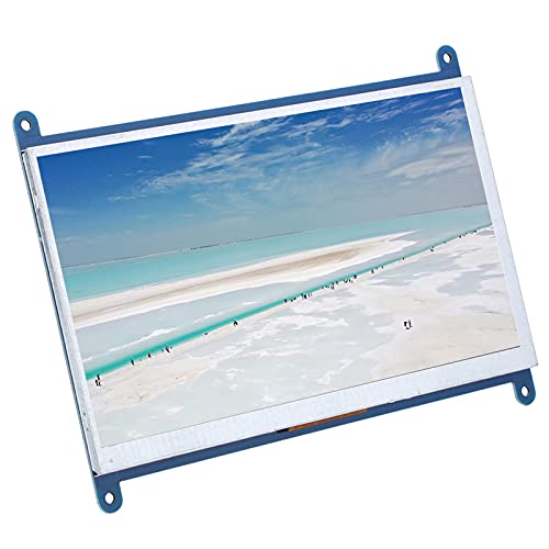 Heayzoki 7 Inch HDMI Monitor LCD Display, Display Screen for Raspberry Pi HDMI 1024 X 600 Backlight Switch, Can Be Used As a Computer Monitor, USB Power Supply