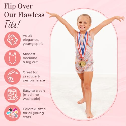 Dancina Girls Gymnastics Outfit Leotard Size 10 Pink Gold