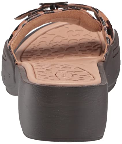 Dr. Scholl's Shoes Women's Rock On Slide Sandal, Brown Leopard, 8