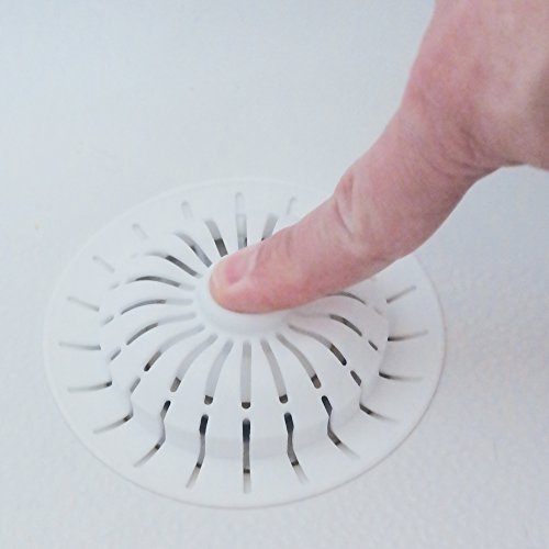 DANCO Universal Bathroom Bathtub Suction Cup Hair Catcher Strainer and Snare | Fits Lift & Turn, Push Button & Trip Lever Bathtub Drains | White (10771)