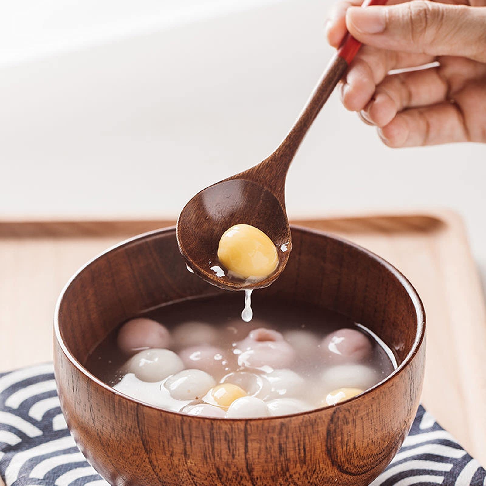 Cooking Spoons 4 Pcs Creative Japanese Style Wooden Spoon Teaspoons Handmade Wood Iced Tea Spoons Small Stirring Spoon Espresso Mixing Spoons Table Spoons