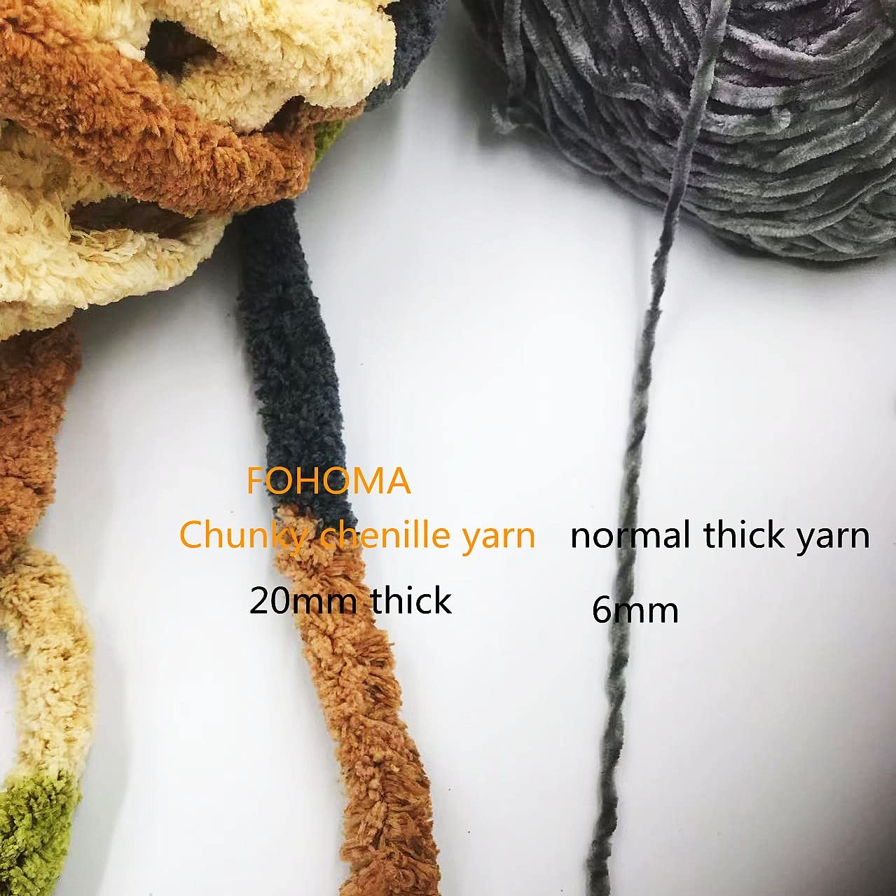 Chunky Yarn Soft Chenille Yarn 3lb, Black 6 Pack Washable Arm Knitting Yarn Cozy Large Chunky Knit Yarn Jumbo Bulky Yarn 48oz
