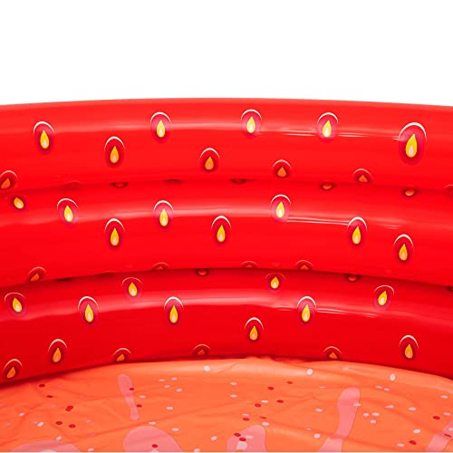H2OGO! Bestway Sweet Strawberry Pool - 66" x H15 - Inflatable 3-Ring Play Pool, Kids,103 Gallon, Ages 2+
