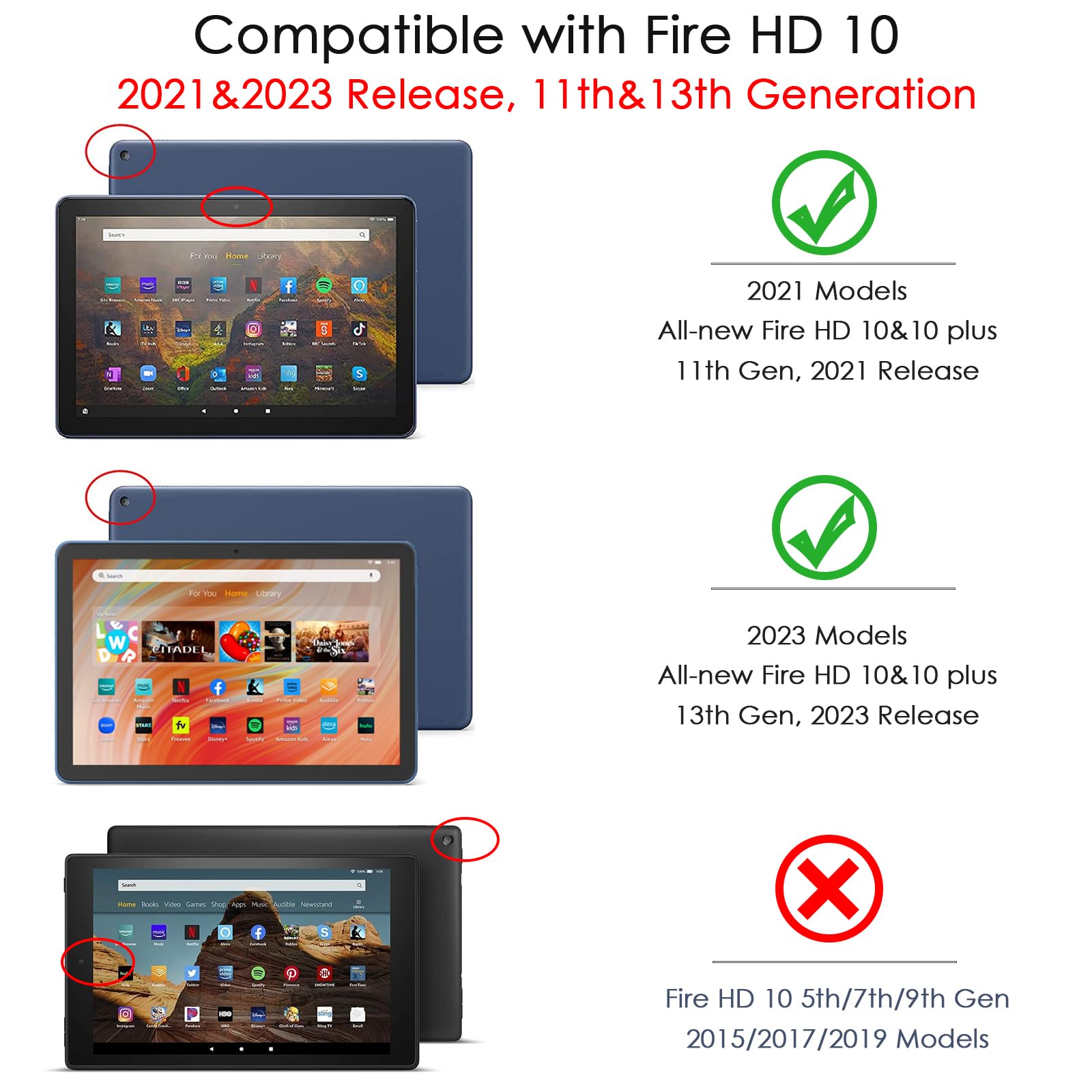 Fire HD 10 Tablet Case for Kids, Ubearkk Shock Proof Lightweight Kid-Proof Cover with Kickstand for Kindle Fire 10 Cover Amazon Fire HD 10&10 Plus 10.1" Tablet (13th/11th Generation,2023/2021 Release)