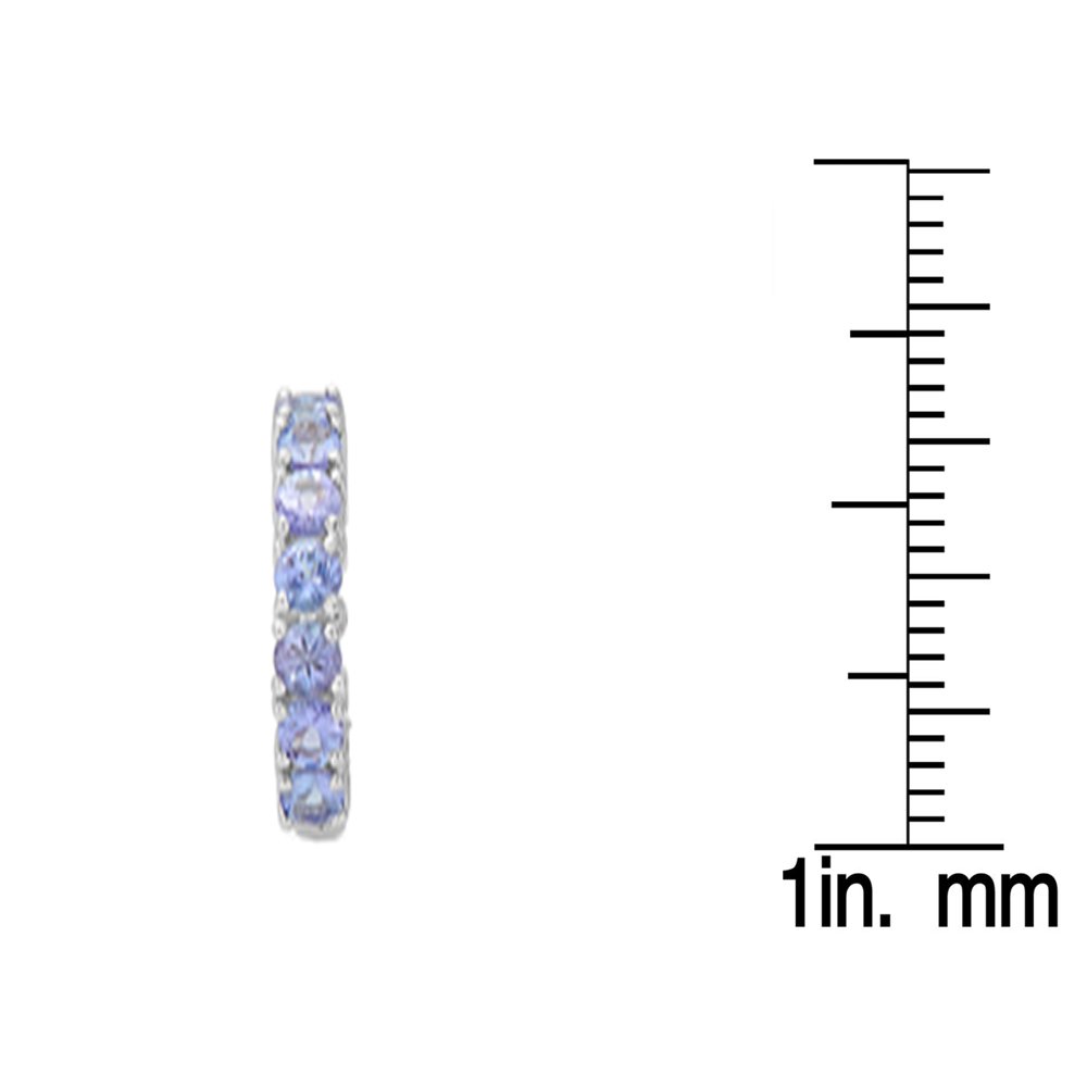 Dazzlingrock Collection 0.85 Carat (ctw) Round Cut Tanzanite Ladies Huggies Hoop Earrings, Sterling Silver