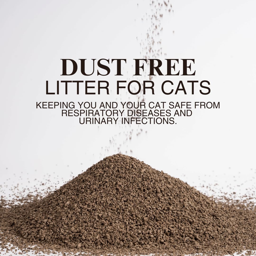 ETICAT Natural Cat Litter from Upcycled Coffee Grounds - Alternative to Clay and Pellet Litter - Unscented Cat Litter Clumping - Lightweight Litter - Powerful Odor Control - Easy to Scoop - 7.7 LB