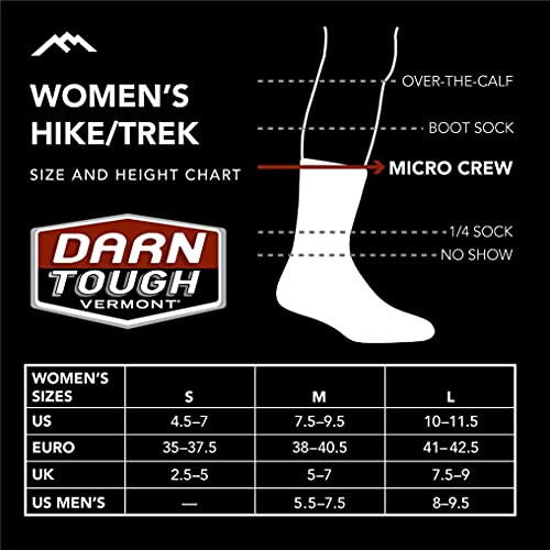 Darn Tough Vermont In-Town Series Women's Solid Crew Light Socks, Charcoal, Medium