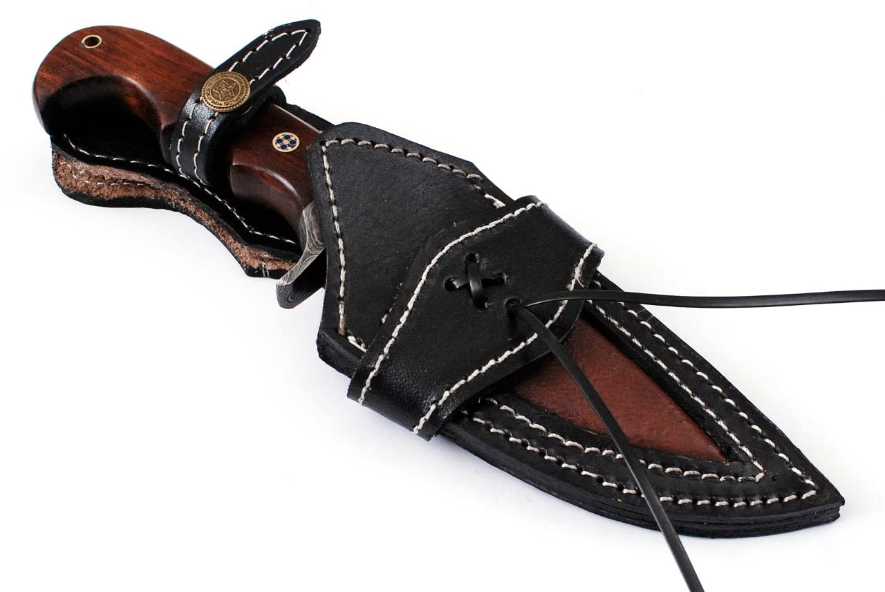 Custom Handmade Fixed Blade Damascus Knife for Hunting, Camping & Hiking Damascus Knife with Sheath for Outdoor Uses