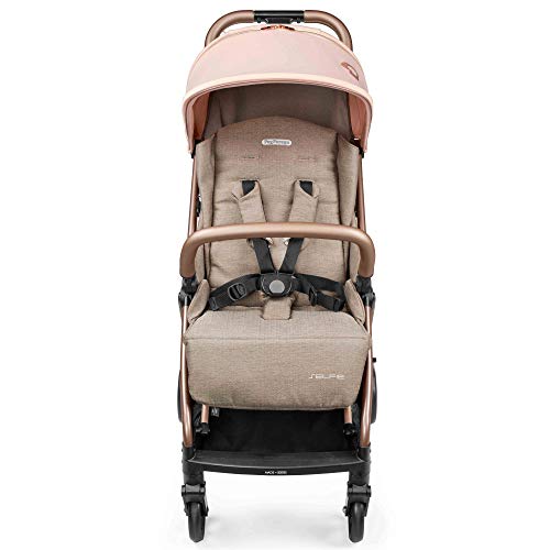 Peg Perego Selfie β Self-Folding, Light Weight, Compact Stroller β Compatible with All Primo Viaggio 4-35 Infant Car Seats - Made in Italy - Mon Amour (Beige, Pink, & Rose Gold)
