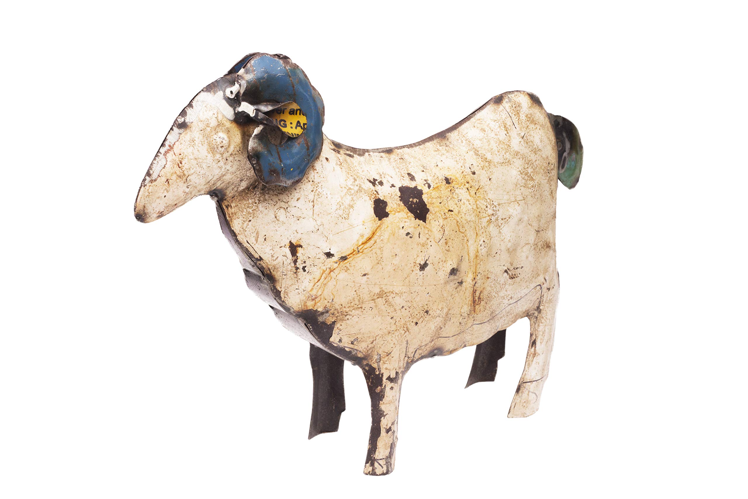 De Kulture Handcrafted Recycled Iron Sheep Decorative Collectible Figurine Showpiece Beautify Home Office Christmas Party Décor Ideal for Garden Balcony Terrace Decoration 12x2x9 (LWH) Inches