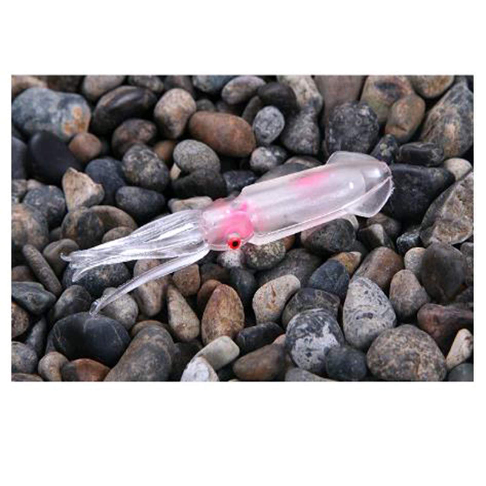 DAOUD 20pcs/lot 15cm Octopus Lures Glow in Dark Luminous Bulb Squid Skirts Soft Trolling Lures Bait Fishing Tackle Saltwater.