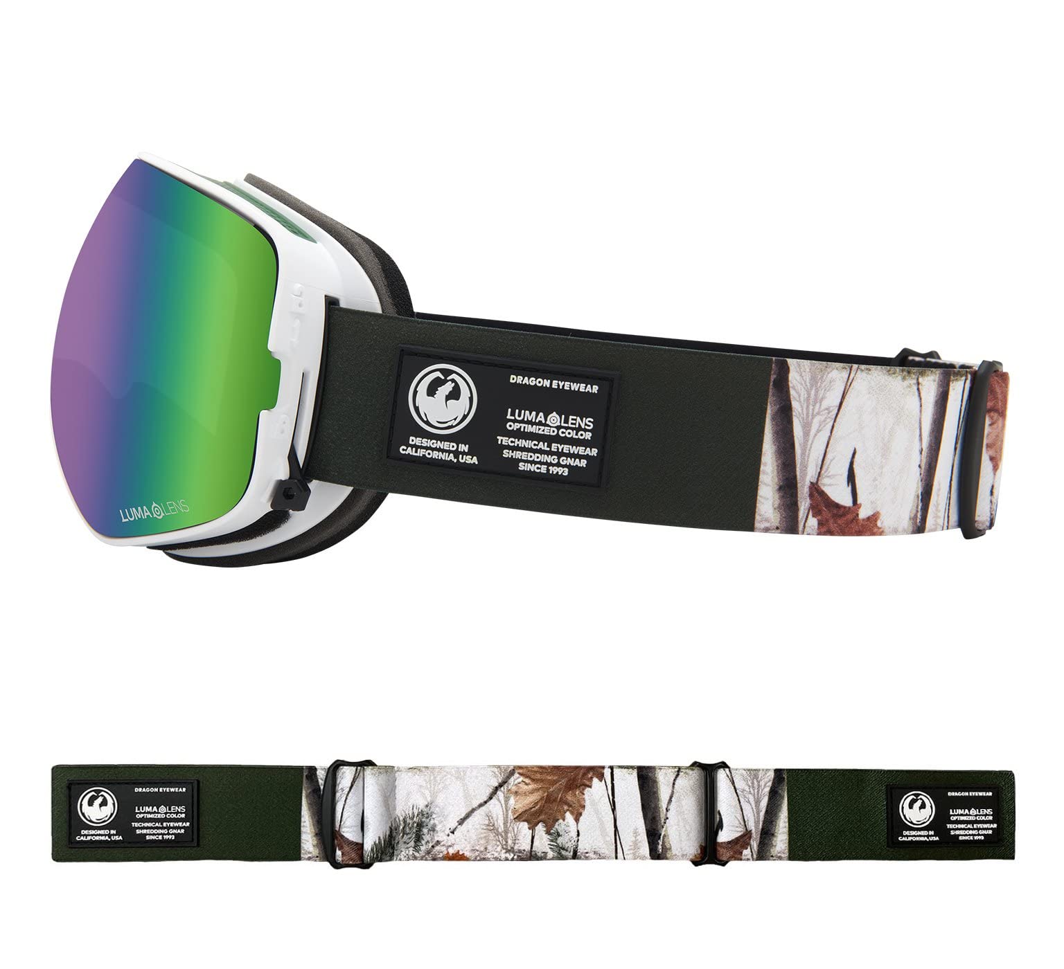 Dragon Alliance X2S Smaller Fit Alpine Camo/Lumalens Green Ion Snow Goggles