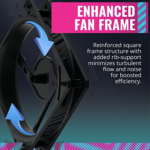 Cooler Master SickleFlow 120 V2 ARGB Square Frame Fan, ARGB 3-Pin Customizable LEDs Air Balance Curve Blade, Sealed Bearing, 120mm PWM Control for Computer Case & Liquid Radiator (Pack of 1)